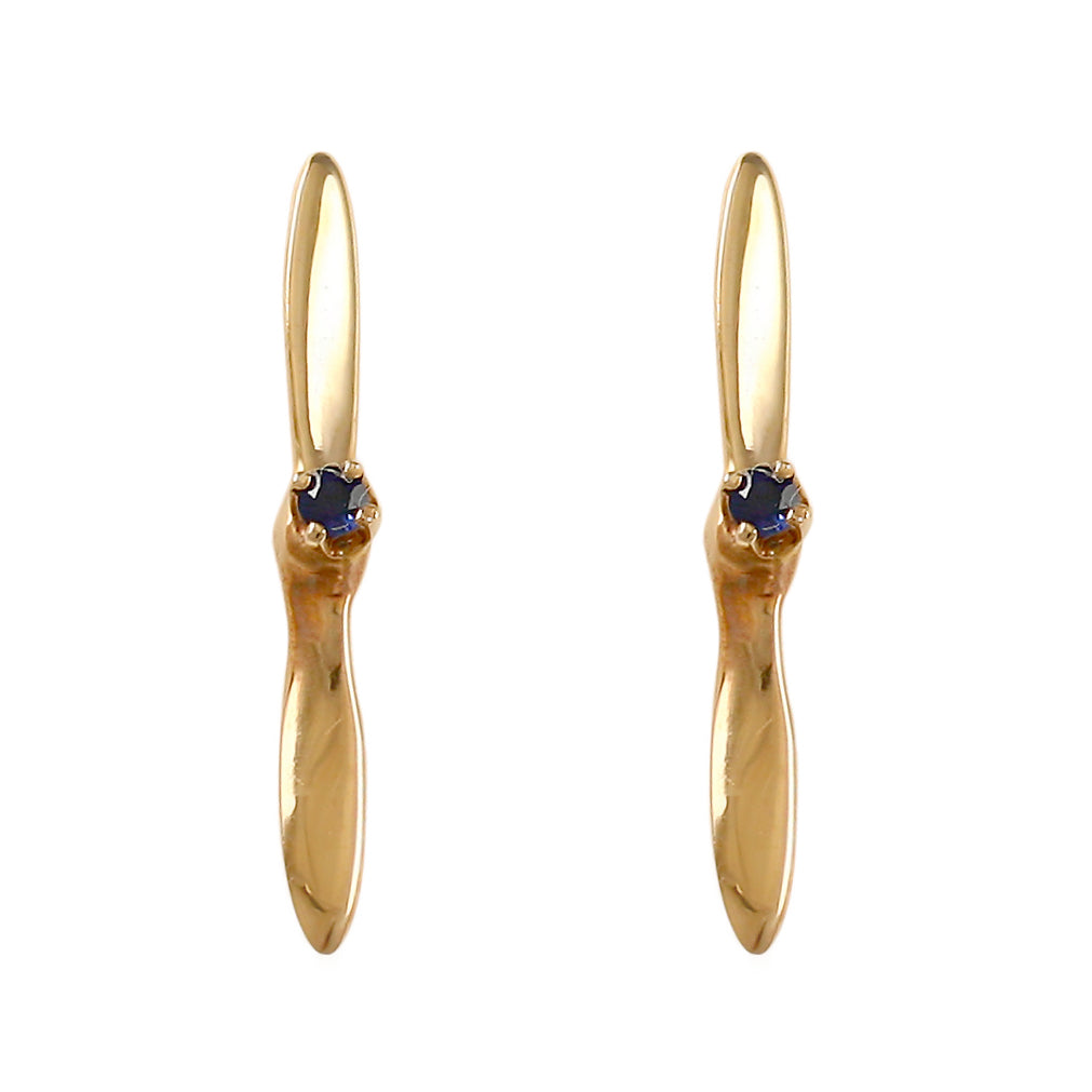 30165 - Propeller Stud Earrings with Sapphire – Lone Palm